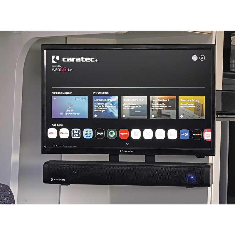 CARATEC Audio CAS104BT Soundbar mit ARC und BT für Wohnmobil-TV-Geräte ...